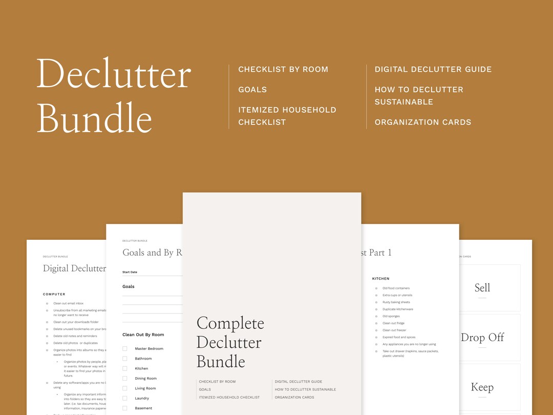 Declutter Guide Bundle | Declutter Checklist | Digital Declutter Guide ...