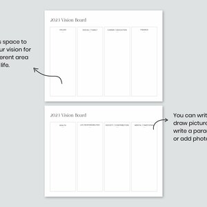 2023 Vision Board Template | 2023 Goal Setting - Etsy