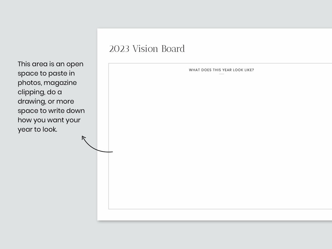 2023 Vision Board Template | 2023 Goal Setting - Etsy