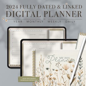Digital Daily Planner, Elegant Minimalist 2024 Digital Planner ...