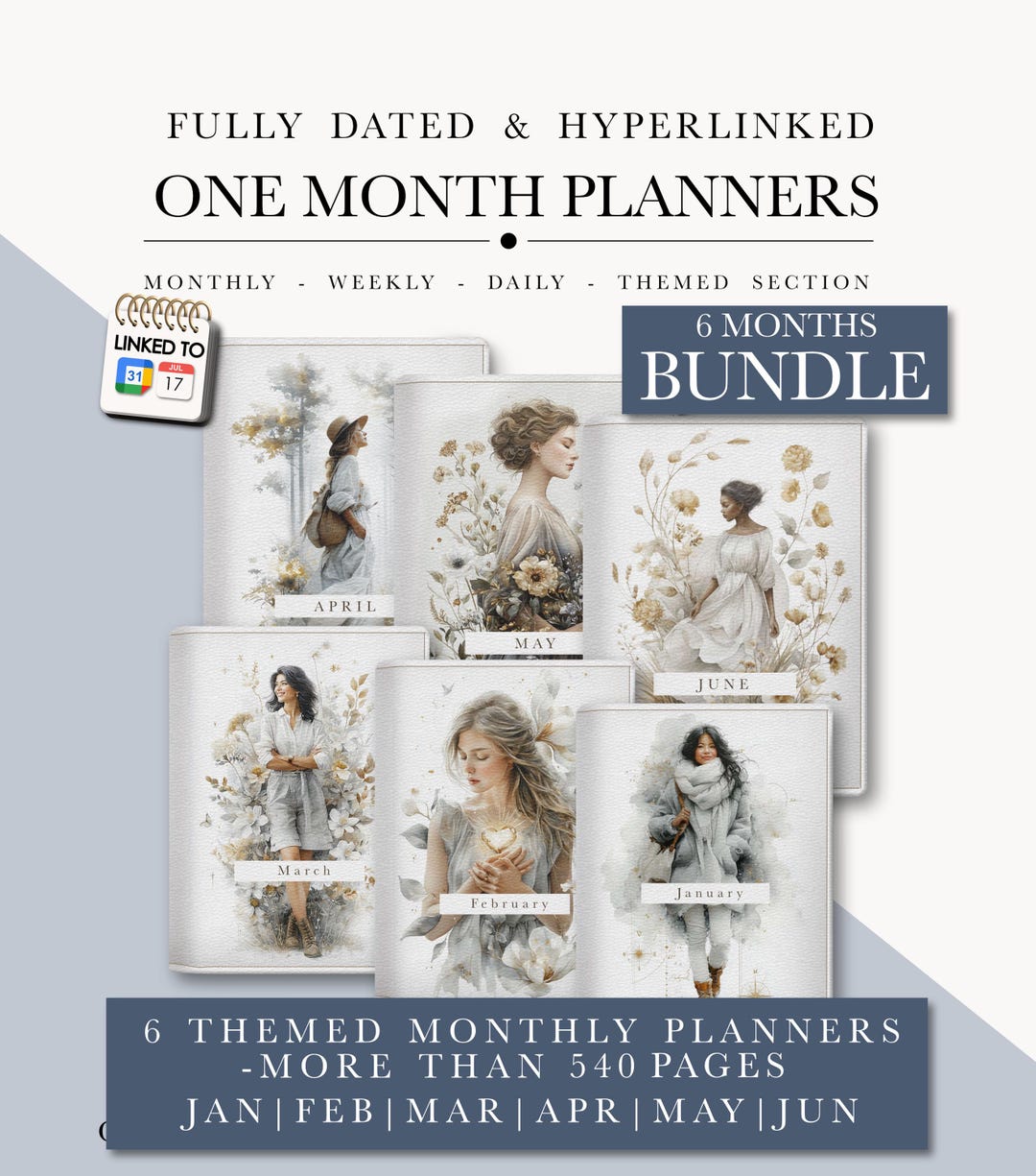 2026 6 Month Digital Planner Bundle, Jan–june iPad Noteful Planners ...