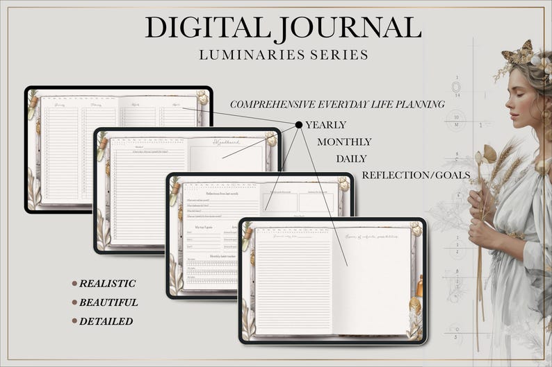 Luminaries Digital Journal | Elegant Hyperlinked Planner for iPad and ...