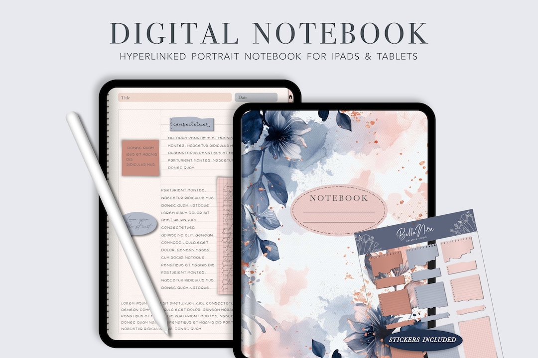 Portrait Digital Notebook, Digital Notes,cornell Journal,goodnotes ...