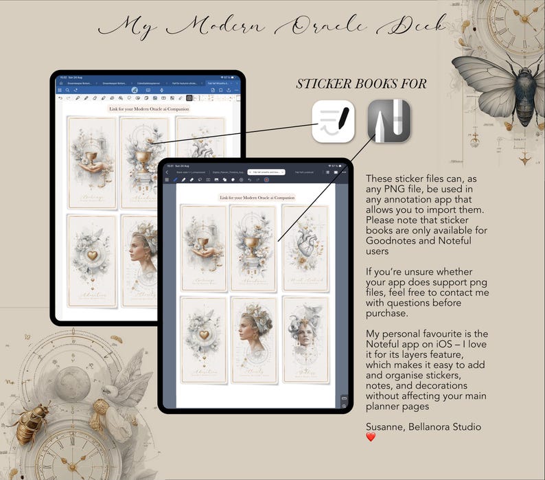 My Modern Oracle Deck – 24 Digital Oracle Cards | Printable PDF & PNG ...