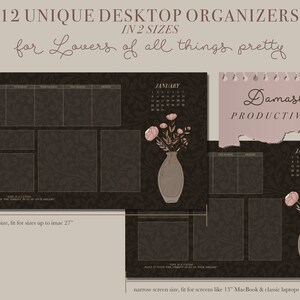DESKTOP ORGANIZER WALLPAPER Set for Windows and Mac, With 2024 ...