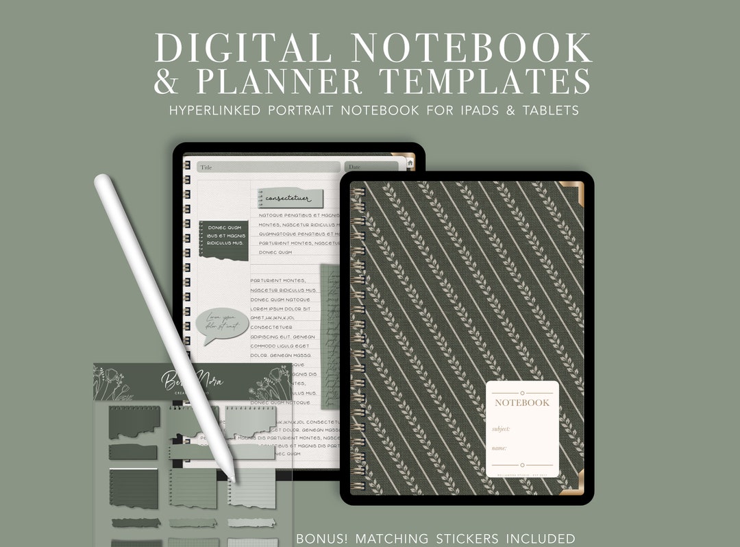 Cornell Notes Goodnites, Portrait Digital Notebook, Digital Notes ...