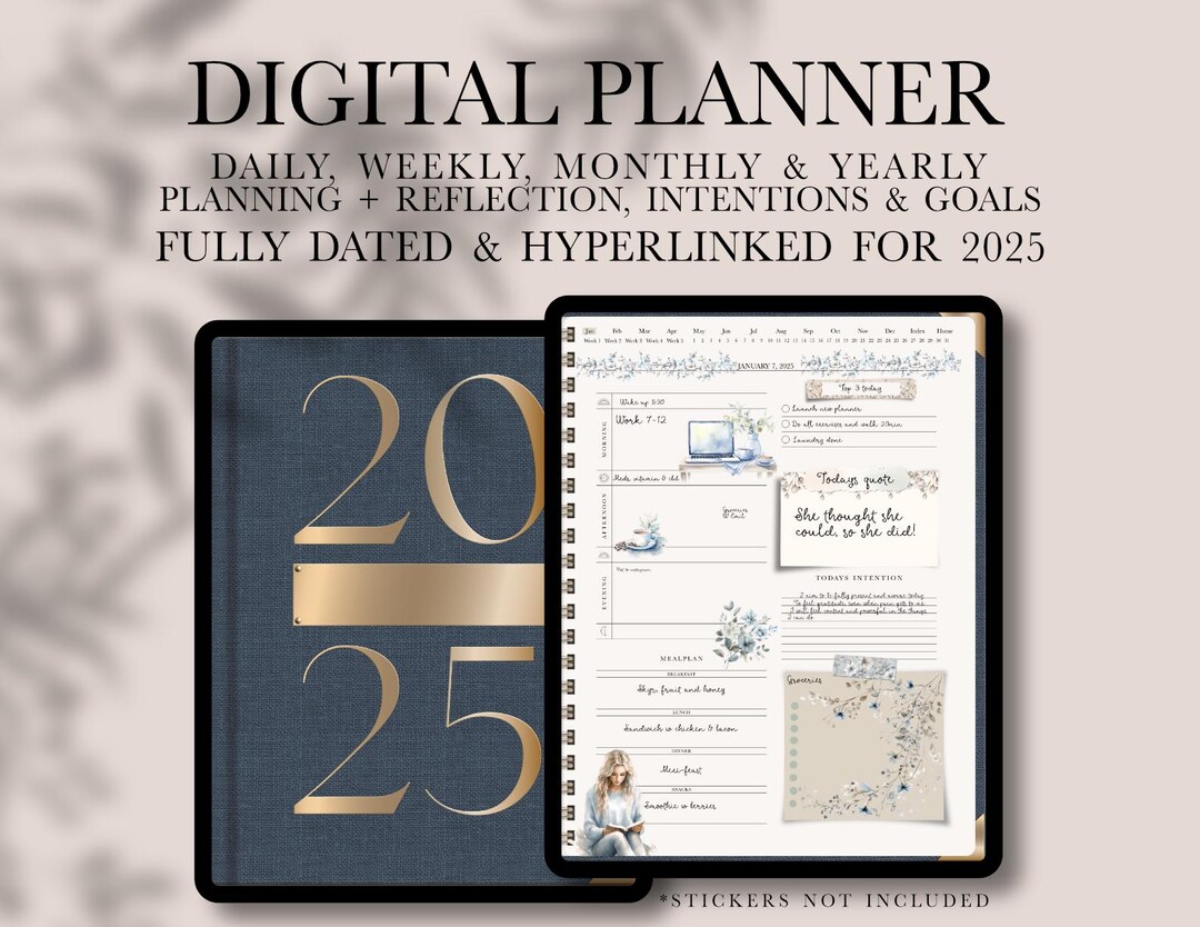 2025 Dated Digital Planner, Hyperlinked Goodnotes 2025 Planner, That ...