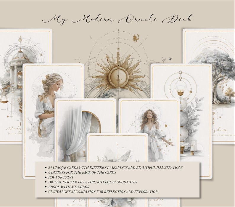 My Modern Oracle Deck – 24 Digital Oracle Cards | Printable PDF & PNG ...
