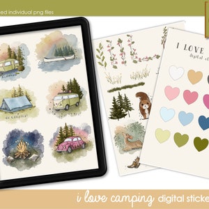 Camping Digital Planner Stickers Goodnotes ,ipad Digital Stickers ...