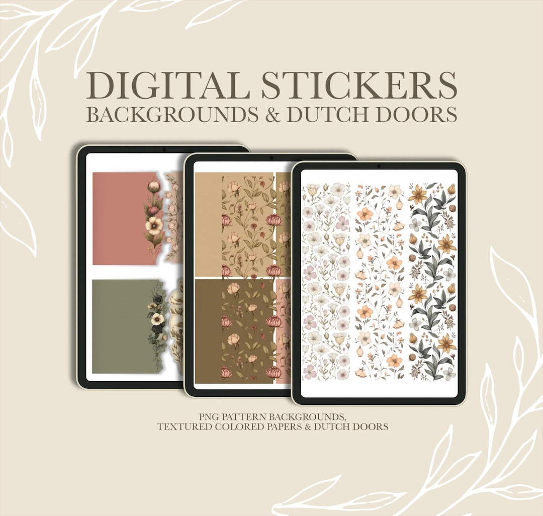 Noteful Background Digital Stickers, Pattern Planner Stickers, Digital ...