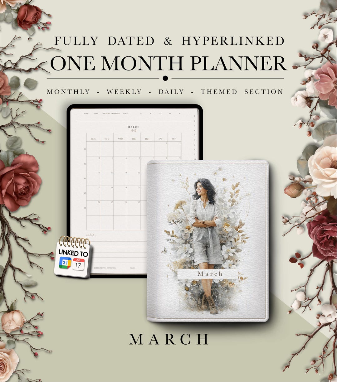 2026 March Digital Planner | Elegant Spring iPad Planner | Dated ...