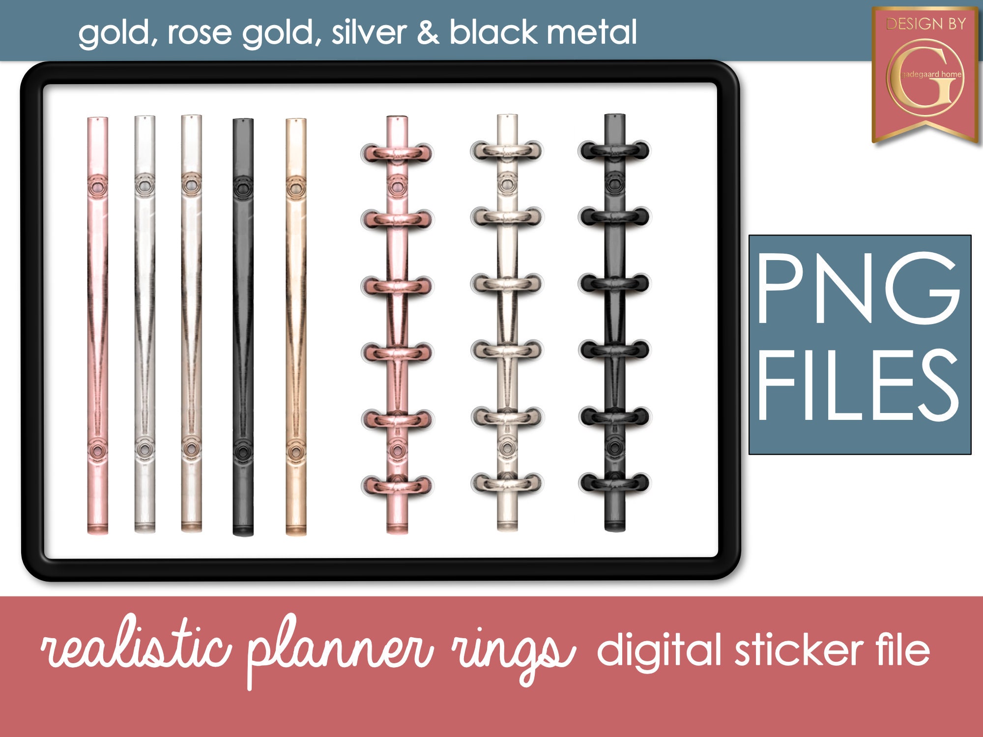 Realistic Rings for DIY Digital Planner Goodnotes Ipad | Etsy