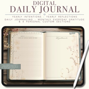 Realistic Digital Daily Journal, Digital Diary iPad Journaling, IOS ...