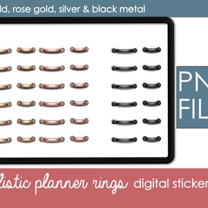 Realistic Rings for DIY Digital Planner, Goodnotes, Ipad, Digital ...