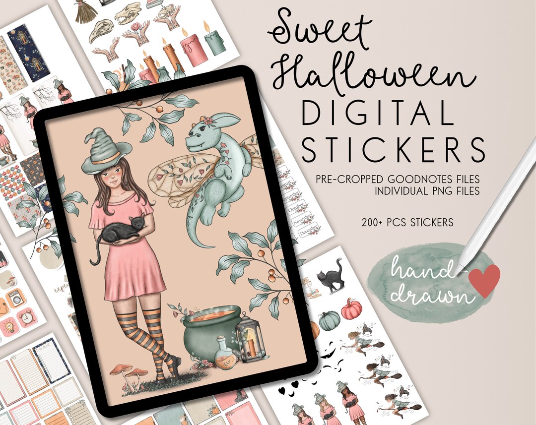Sweet Halloween Digital Planner Stickers , iPad or Android Digital ...