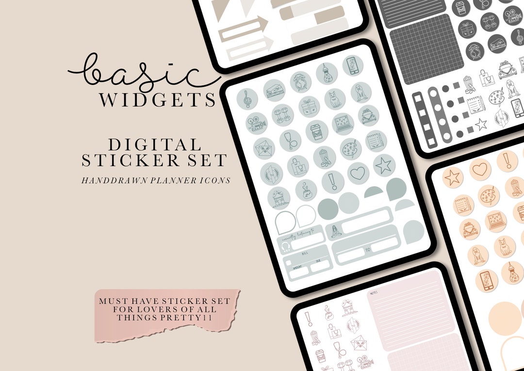 Planning Widgets, Digital Stickers, Individual Pngs, Precropped ...
