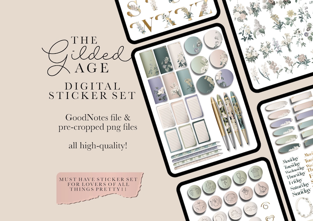 Floral Aesthetic DIGITAL STICKERS | Goodnotes Stickers |aesthetic ...