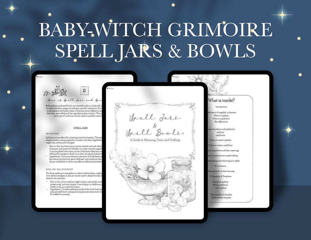 Baby Witch Grimoire: Spell Jars & Bowls Guide - 43-page PDF - Etsy