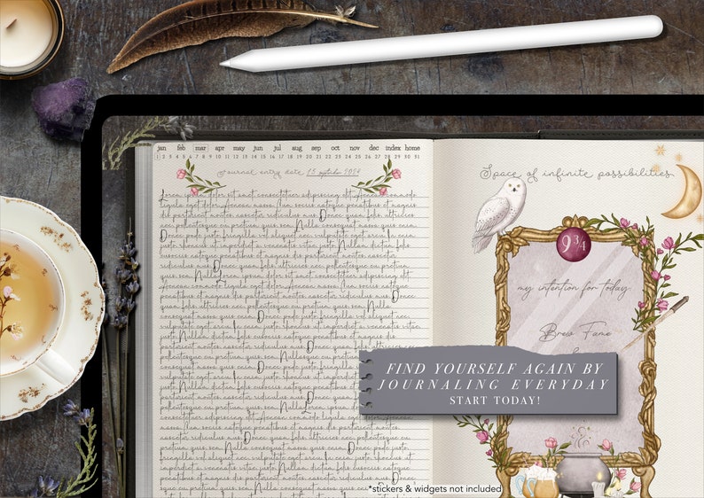 Witchy Digital Daily Journal W Hyperlinked Pages, Digital Diary for ...
