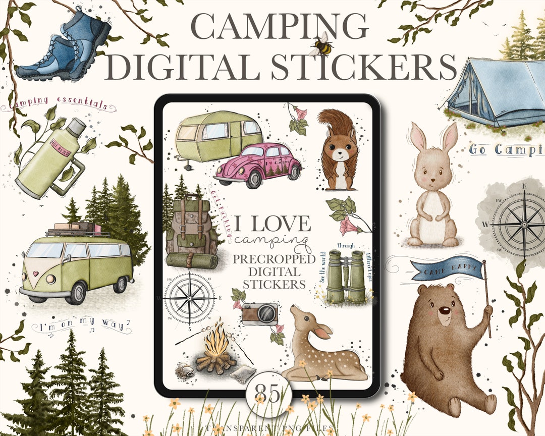 Summer Hiking Vacation, Summer Camping Stickers, Summer Camp Stickers ...