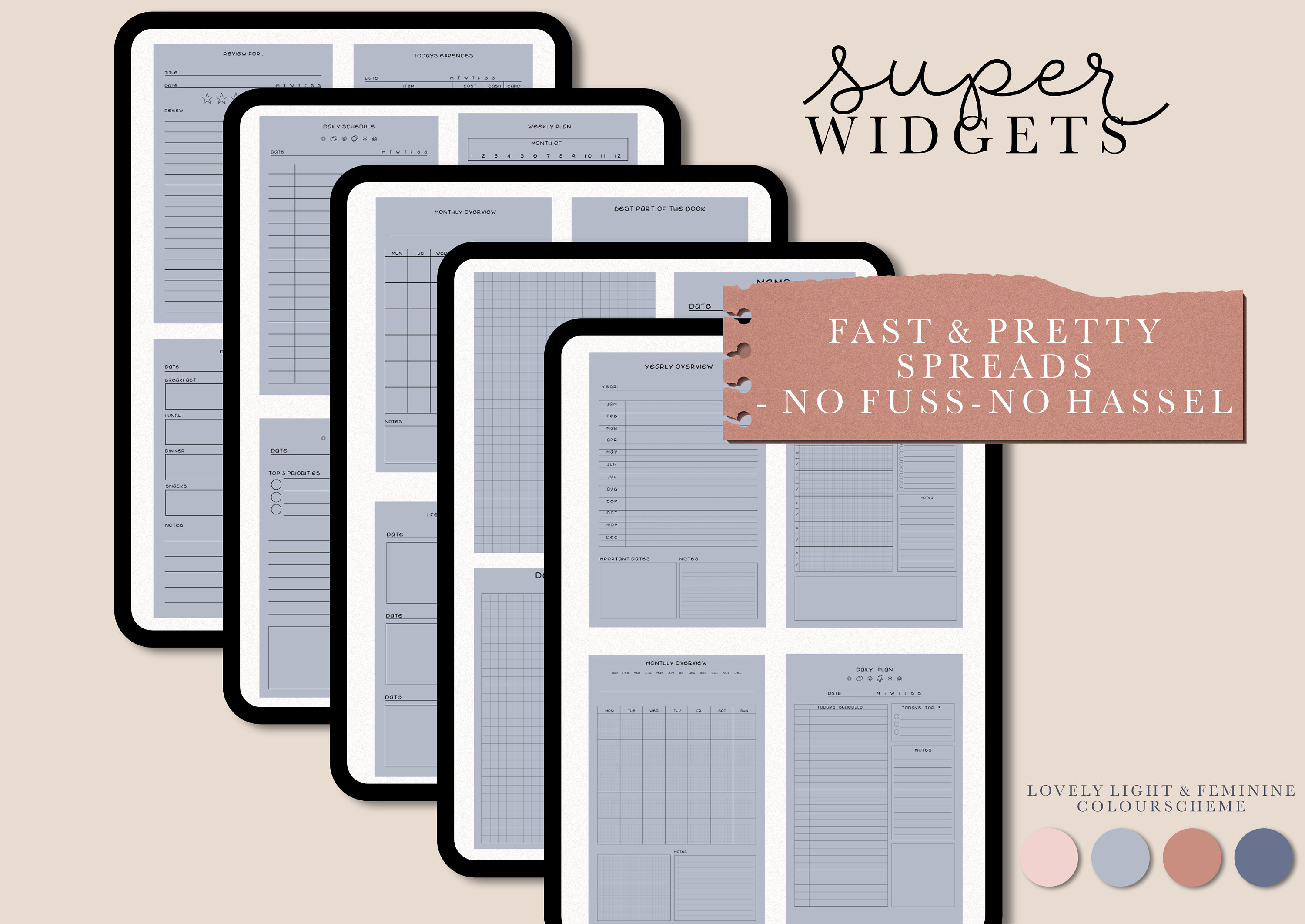 Digital Planner Widgets Goodnotes, Pre-cropped Digital Widgets ...