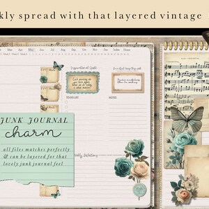 Junk Journal Digital Sticker Set for Digital Planner, Digital Ephemera ...