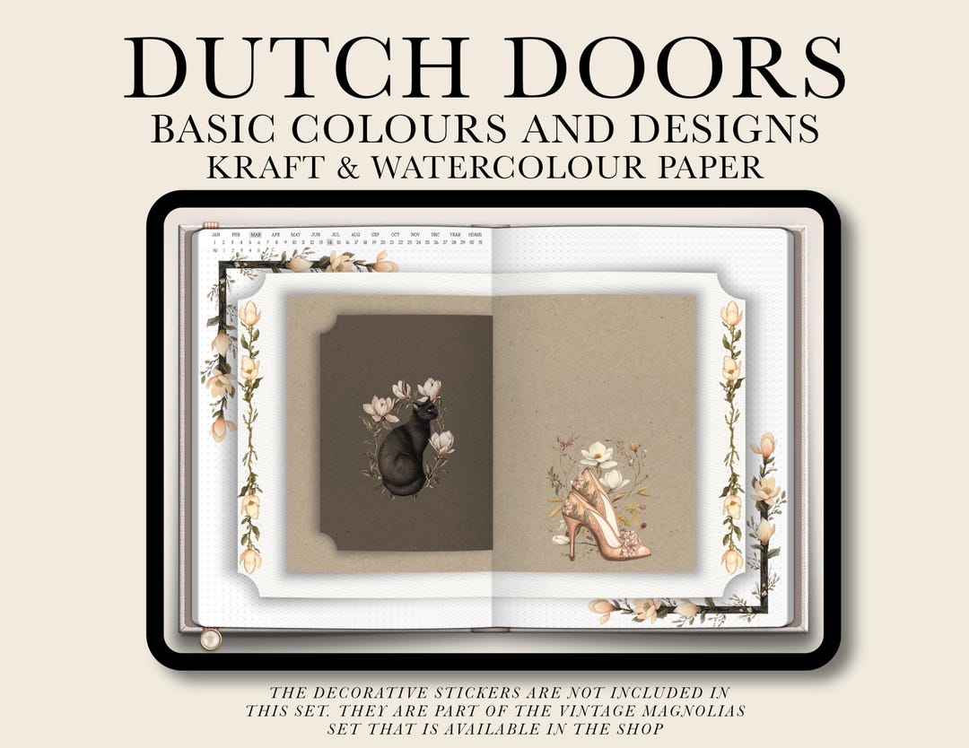 Noteful Dutch Doors Digital Stickers, Realistic Planner Stickers ...