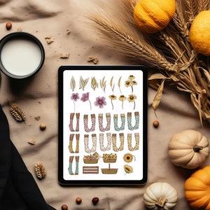 Autumn Stickers, Autumn Clipart, Harvest Stickers, Fall Clipart, Fall ...