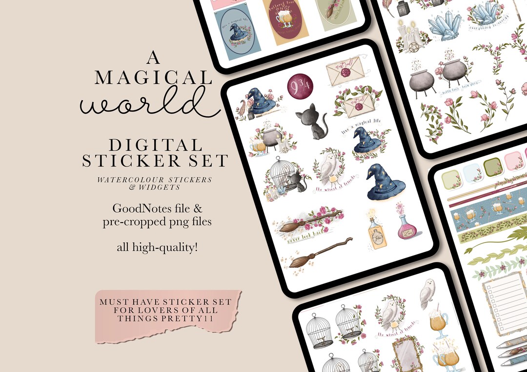 Enchanting Wizard World: Digital Sticker and Clip Art Set - Magical ...