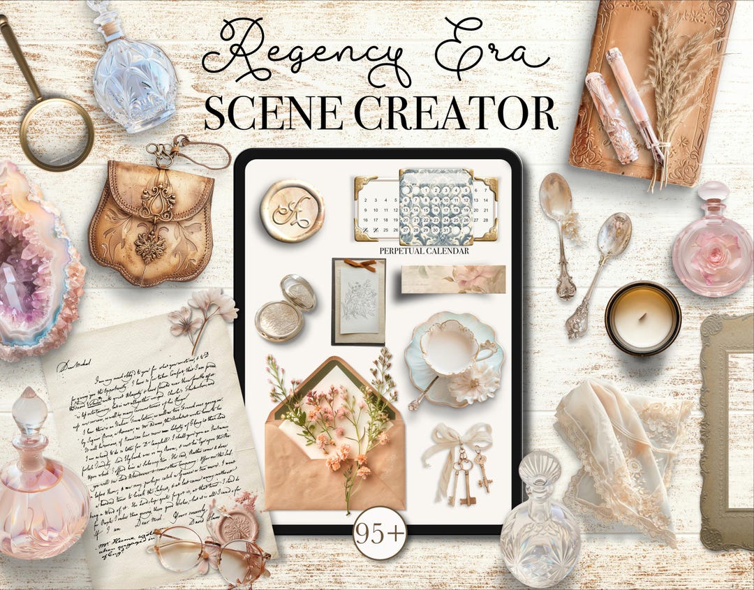 Vision Board Digital Stickers, Regency Mood Board Planner Stickers ...