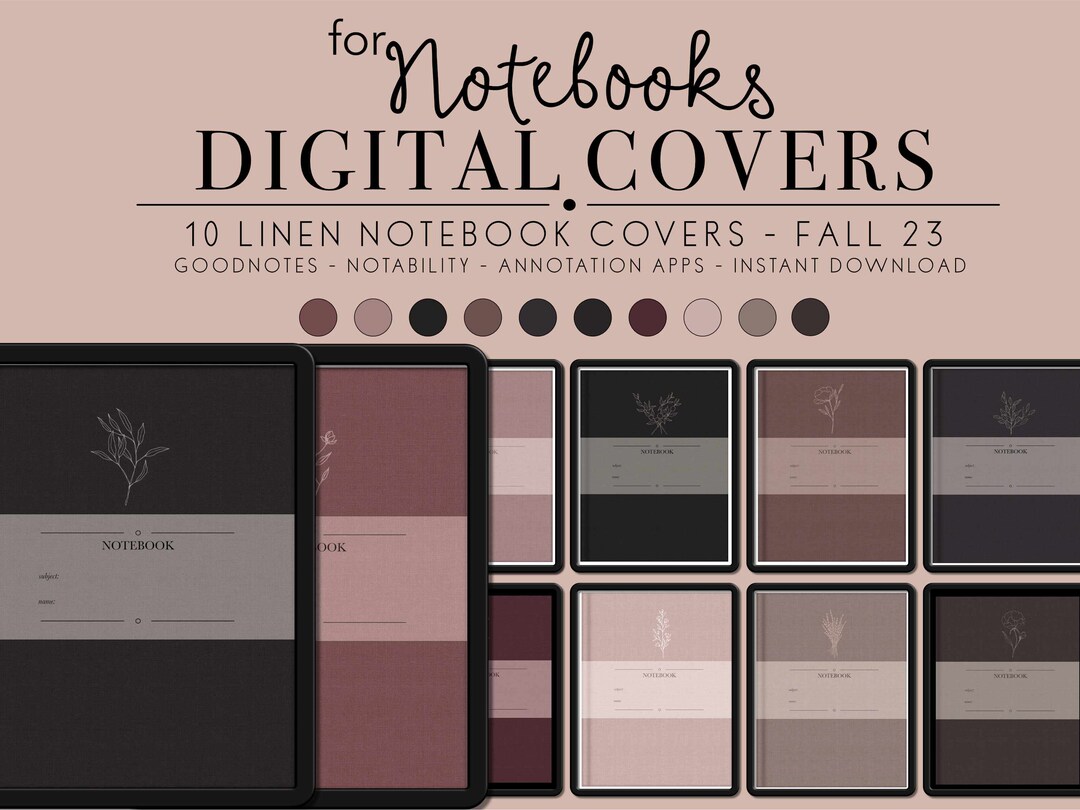 Minimalist Goodnotes Covers, Digital Notebook Cover, Canvas Notebook ...