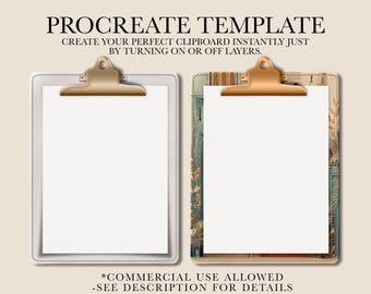 Procreate Clipboard Template: Customizable Digital Mockup (PSD) - Etsy