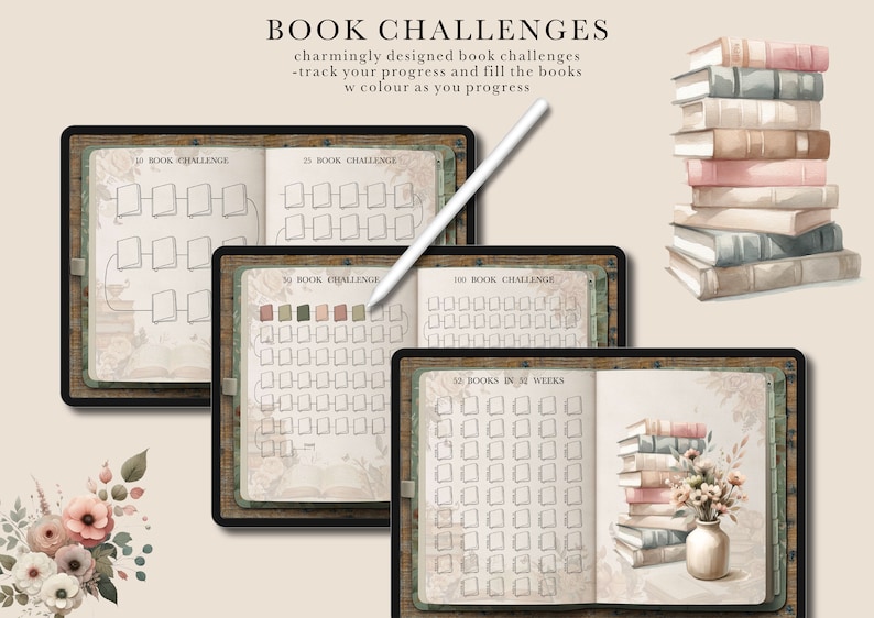Digital Reading Journal, Digital Goodnotes Book Tracker, iPad Android ...