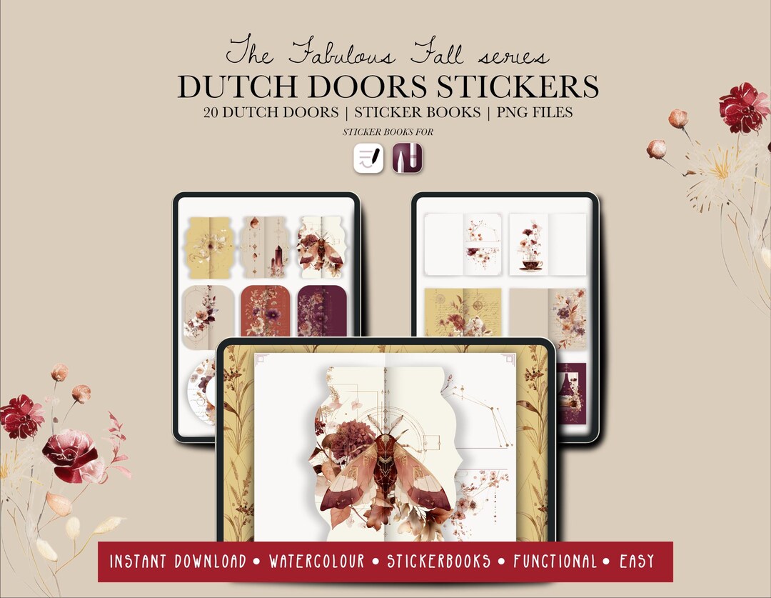 Fabulous Fall Dutch Doors Stickers | Autumn Digital Planner Stickers ...