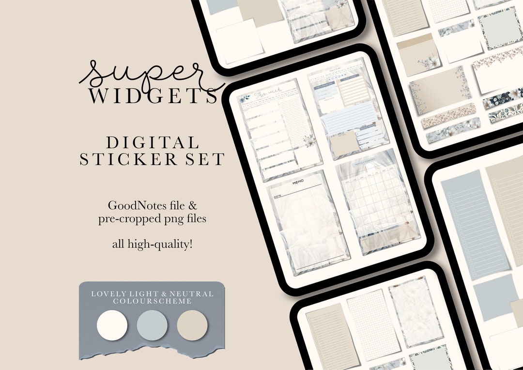 Digital Planner Widgets Goodnotes, Pre-cropped Digital Widgets ...