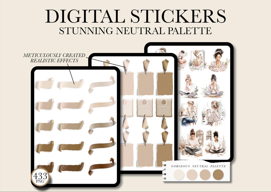 Neutral Goodnotes Neutral Aesthetic Digital Stickers, Daily Planner ...