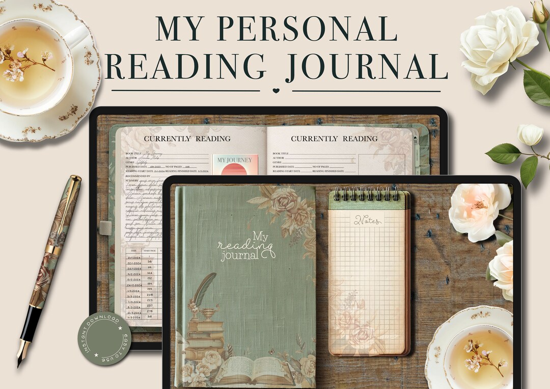 Digital Reading Journal, Digital Goodnotes Book Tracker, iPad Android ...