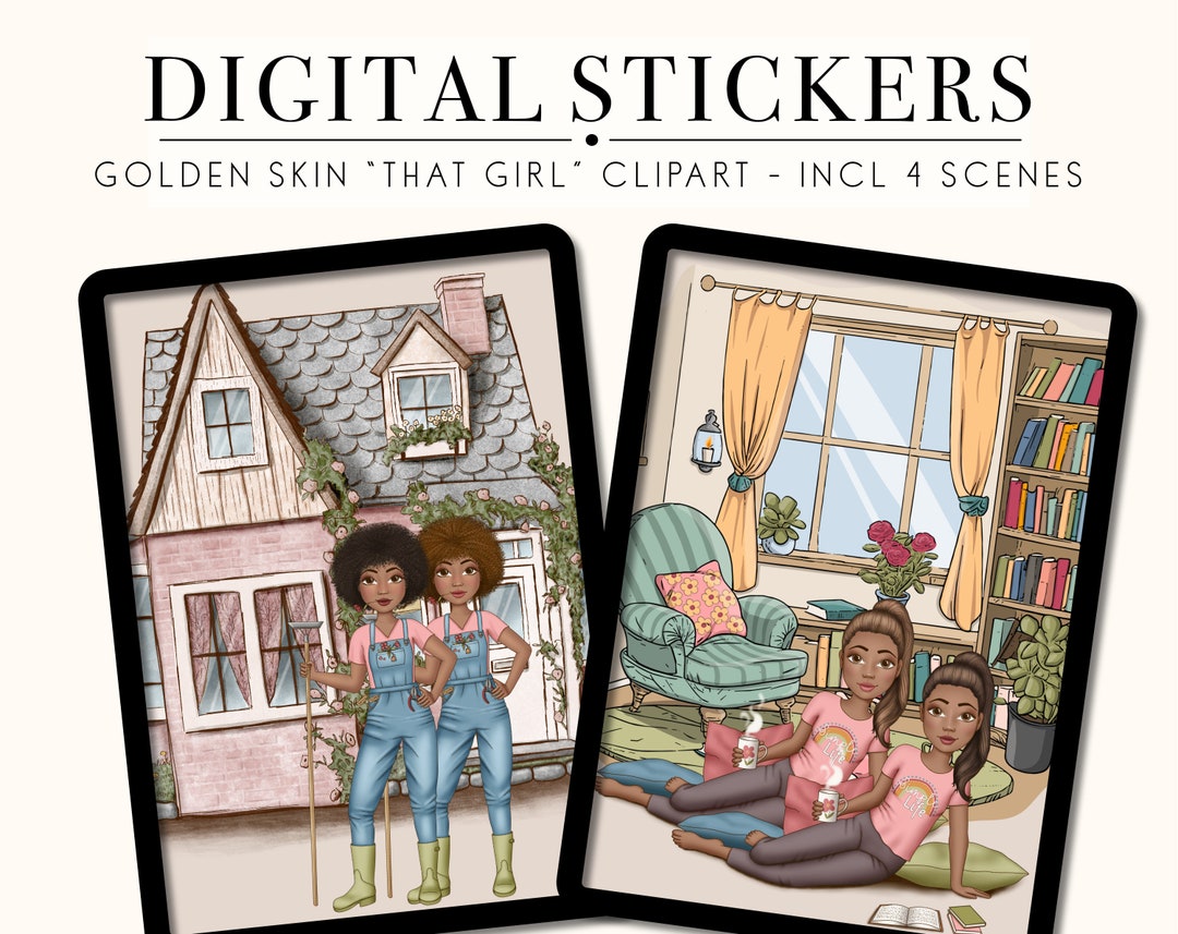 That Girl, Cute Girls, Reading Girl, Digital Planner Stickers,goodnotes ...