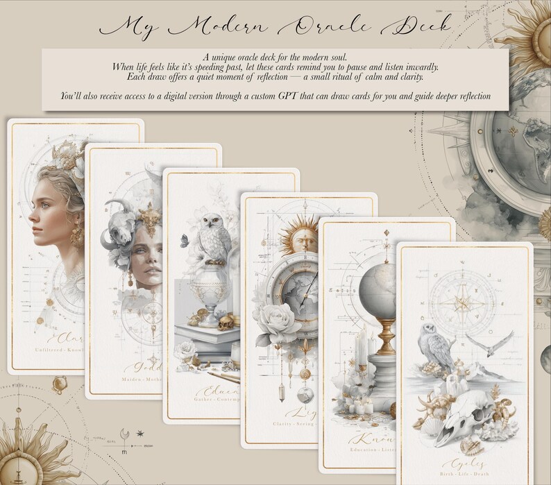 My Modern Oracle Deck – 24 Digital Oracle Cards | Printable PDF & PNG ...