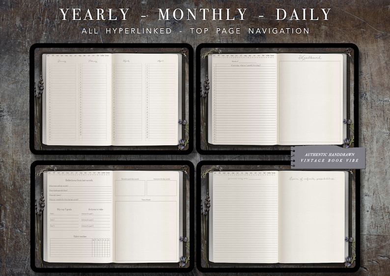 Witchy Digital Daily Journal W Hyperlinked Pages, Digital Diary for ...