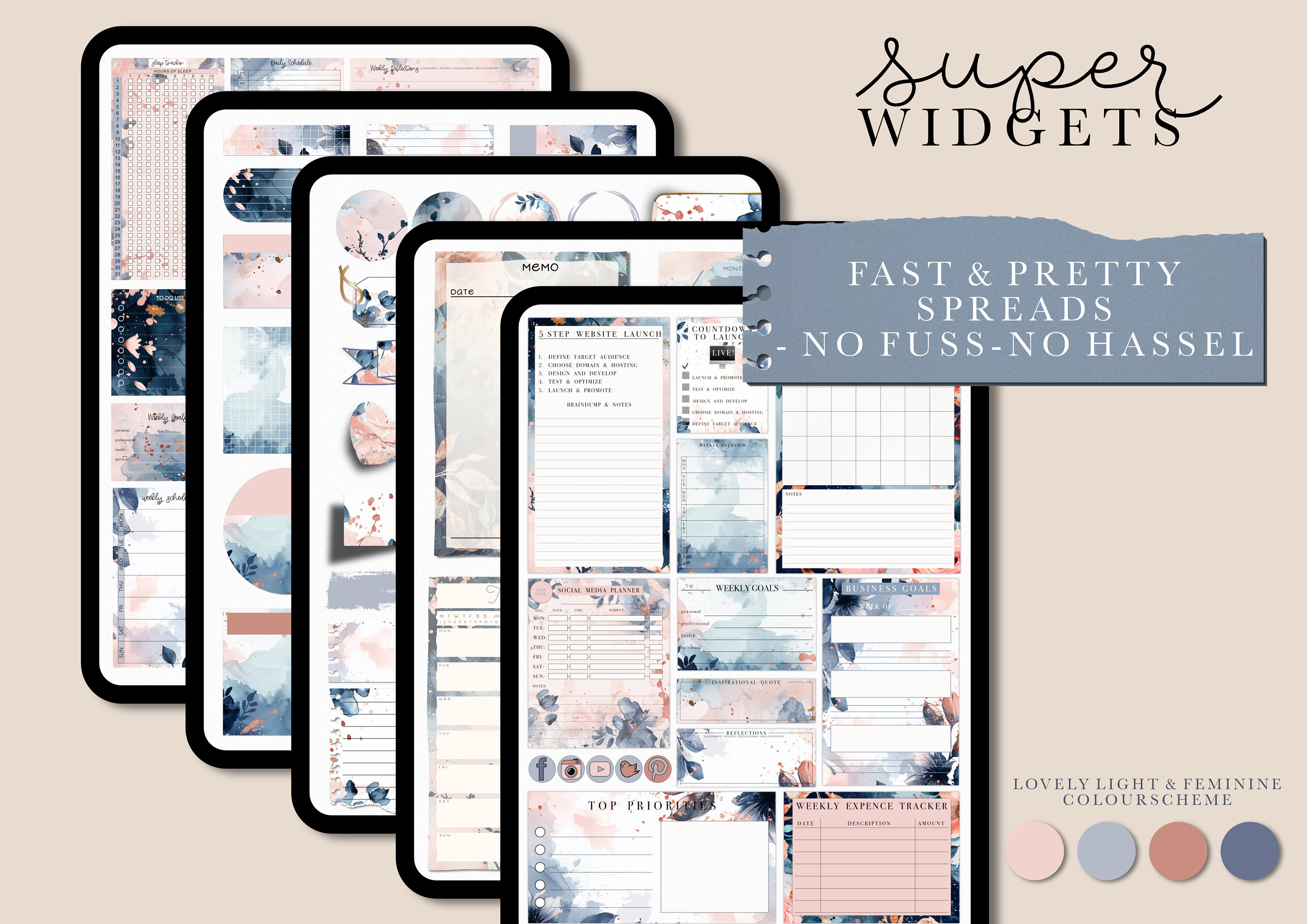 Digital Planner Widgets Goodnotes, Pre-cropped Digital Widgets ...