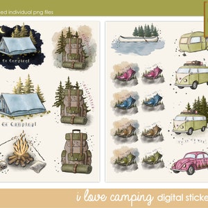Camping Digital Planner Stickers Goodnotes ,ipad Digital Stickers ...