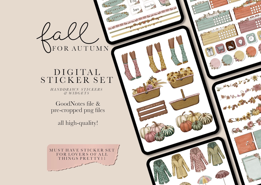 Autumn Stickers, Autumn Clipart, Harvest Stickers, Fall Clipart, Fall ...