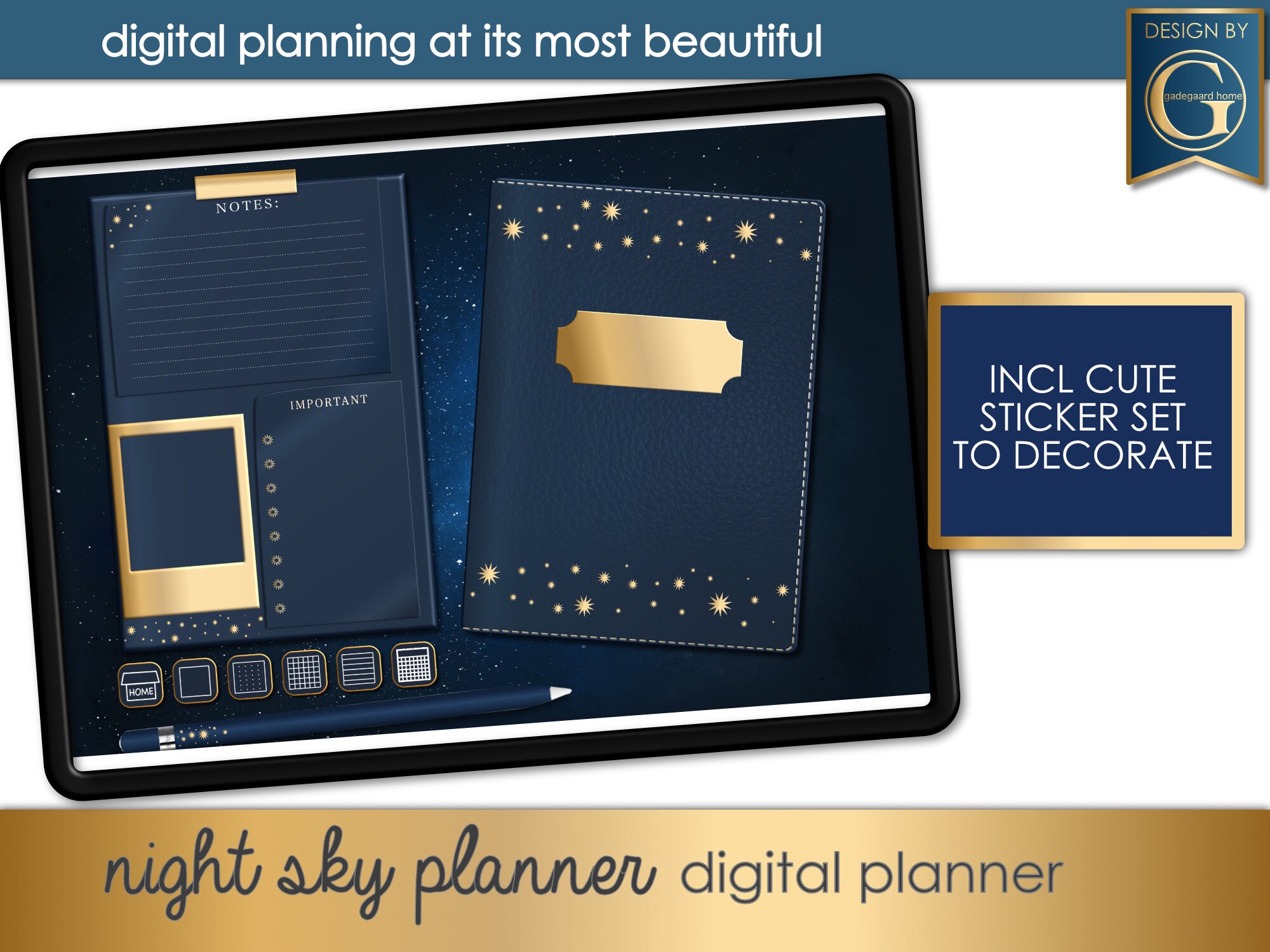 Galaxy Themed Dark Digital Planner for Goodnotes or xodo | Etsy