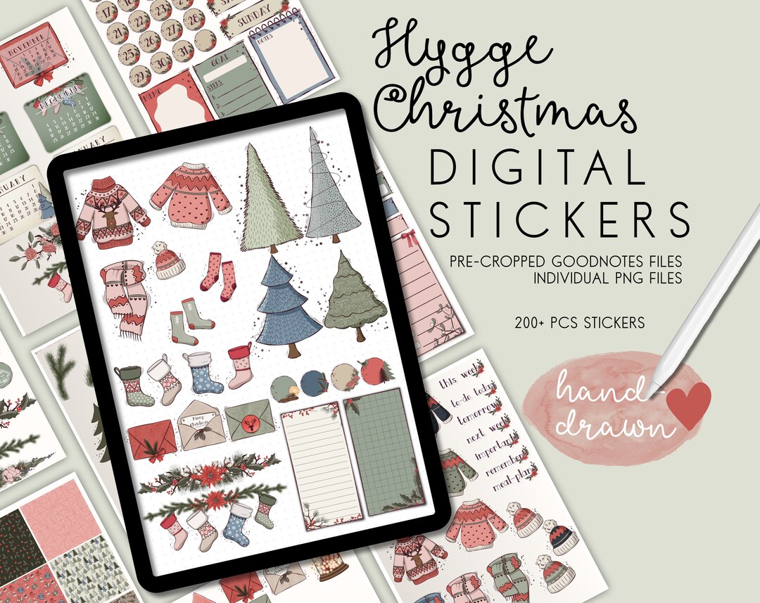 Christmas Digital Stickers Goodnotes File, Winter Stickers Kit ...