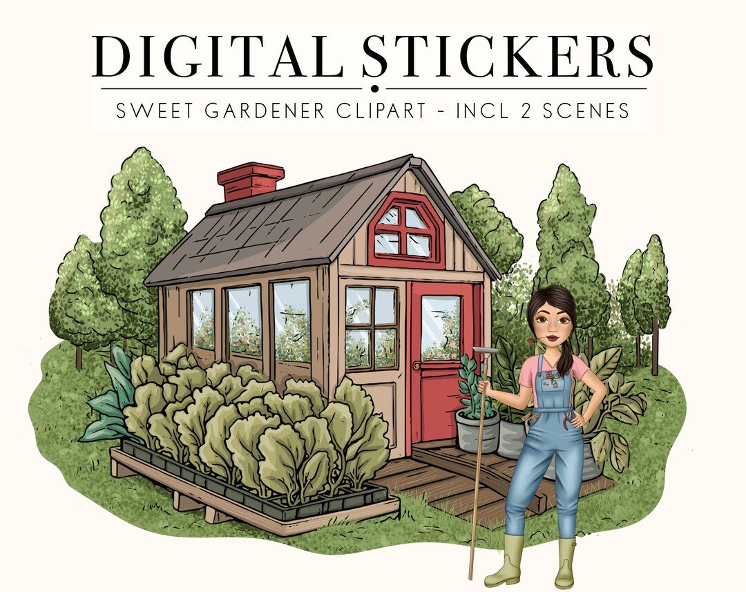47 Pc Clipart Bundle, Gardening, Goodnotes Stickers, Everyday Stickers ...