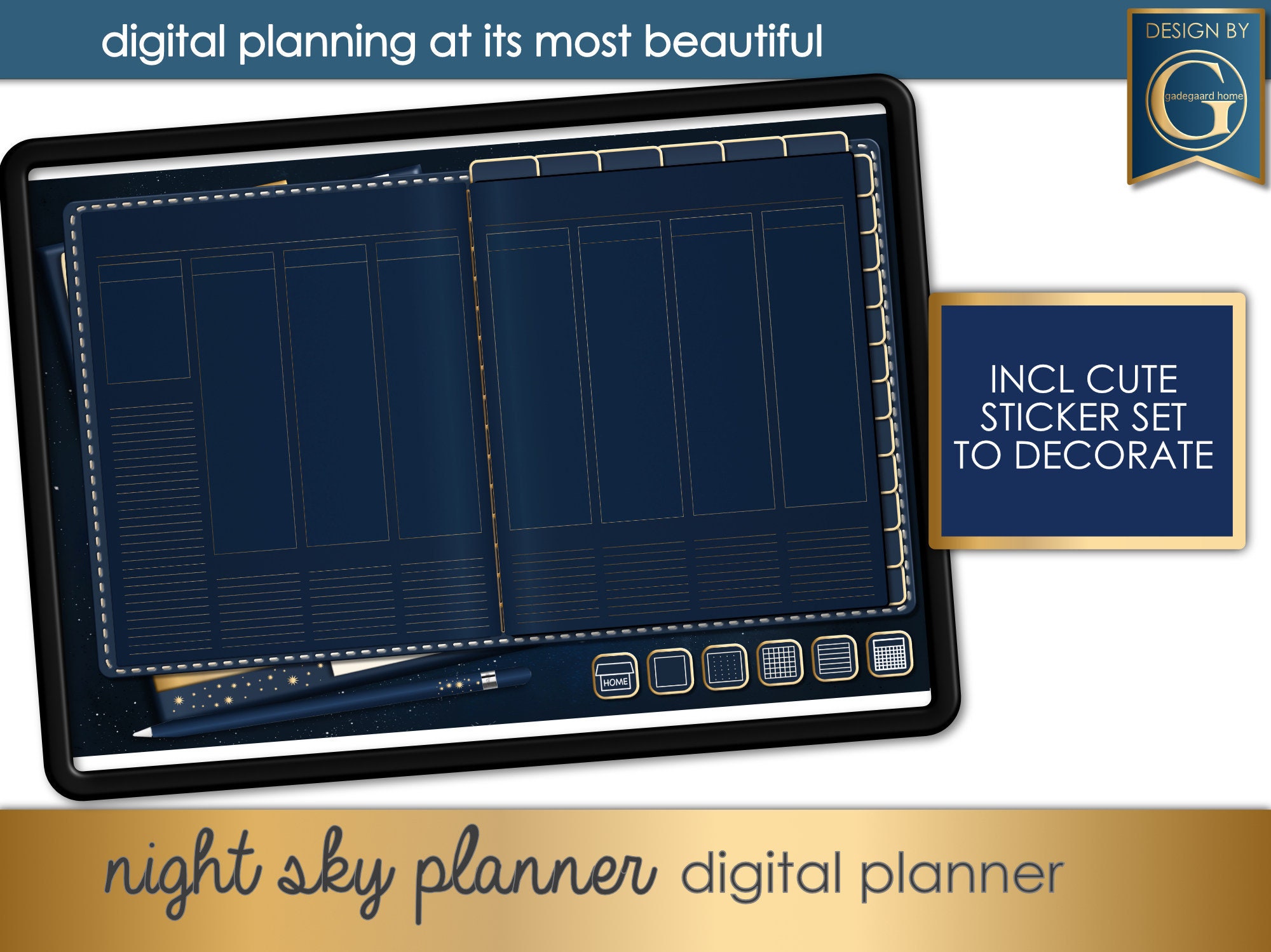 Galaxy Themed Dark Digital Planner for Goodnotes or xodo | Etsy