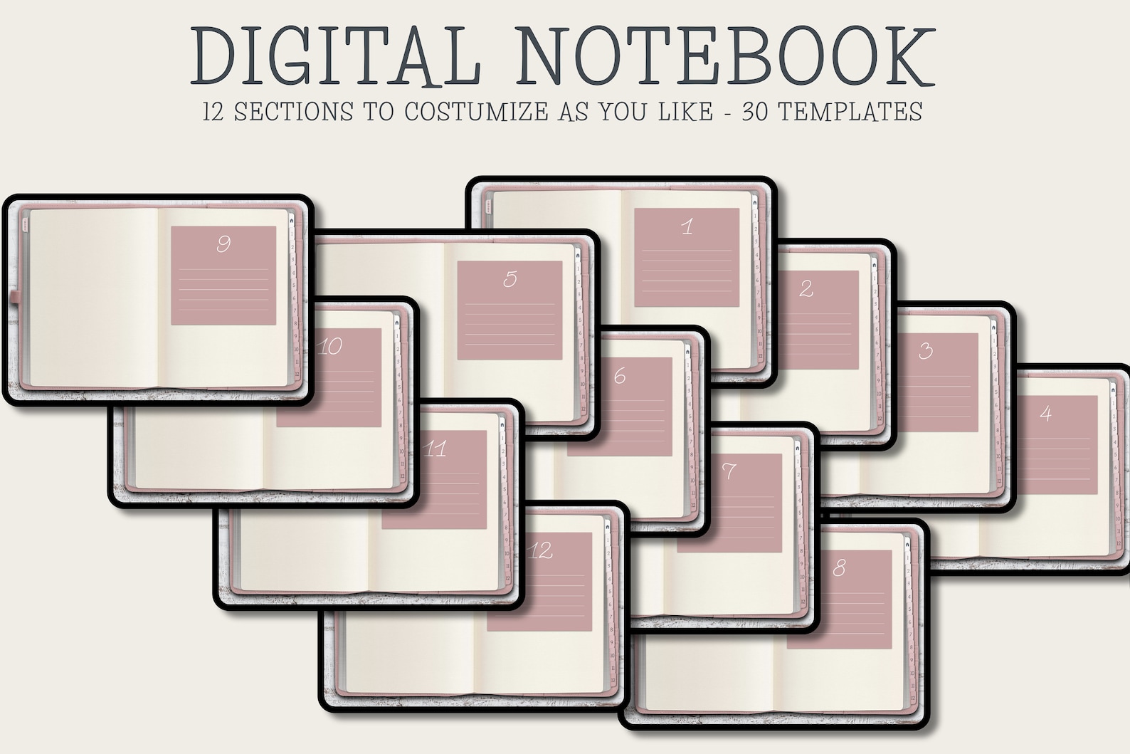 Horizontal Digital Notebook, Digital Notes,cornell Journal,goodnotes ...