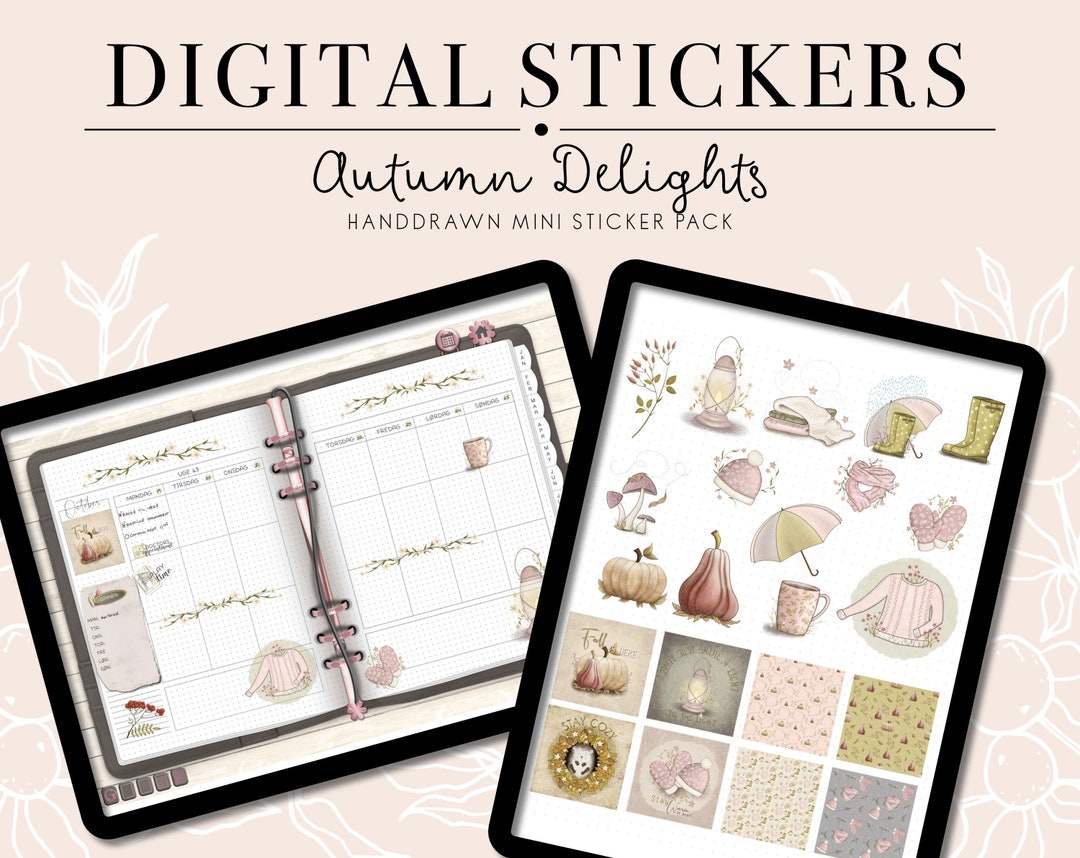 Autumn Digital Stickers, Autumn Stickers, Goodnotes Stickers, Onenote ...