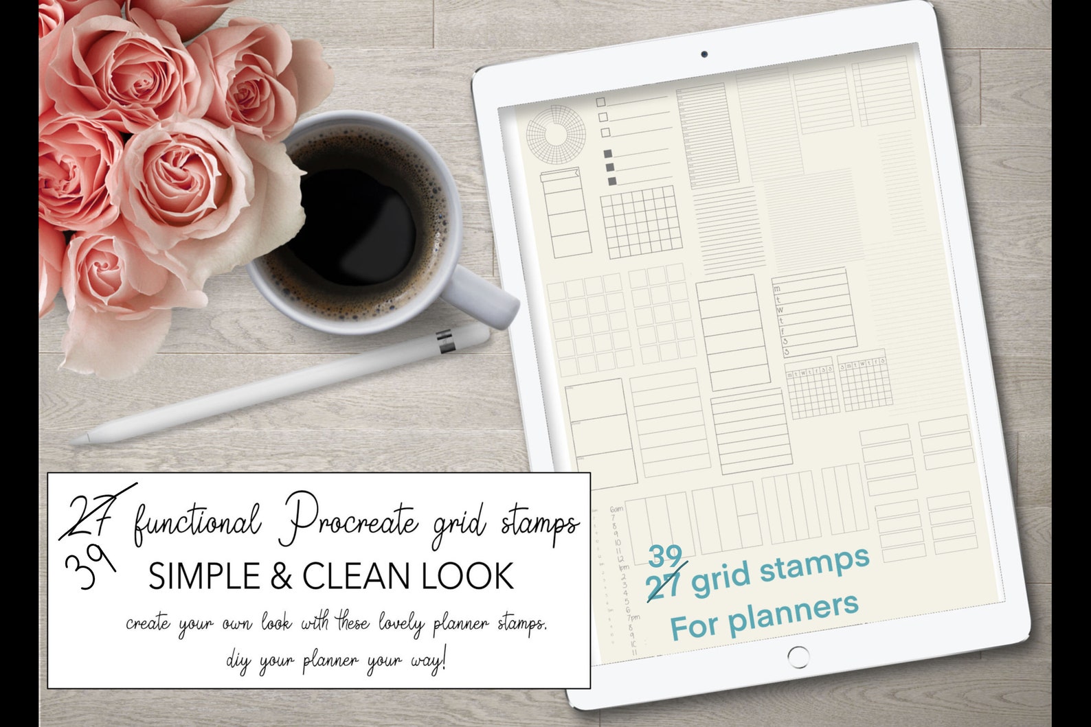 Digital Planner Stamps, Procreate Stamp Brushes, iPad Digital Planner ...